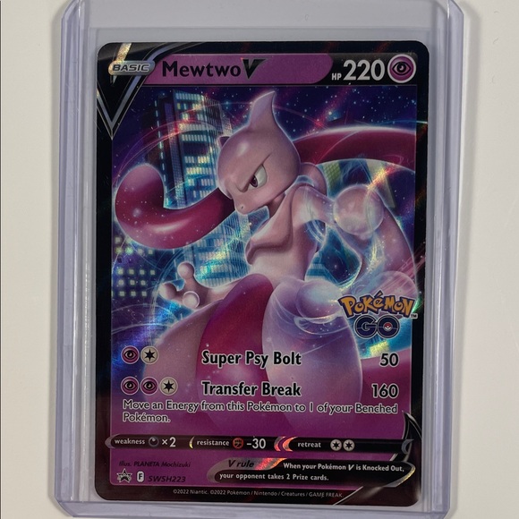 Pokemon | Toys | Pokemon Mewtwo V Trading Card Purple And Pink | Poshmark